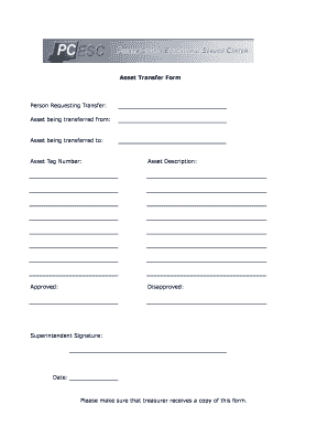 Fillable Online Asset Transfer Form - putnamnoacscorg Fax Email Print ...