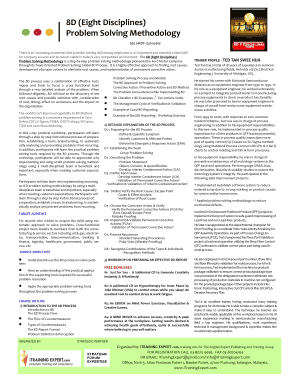Fillable Online 8D Eight Disciplines Problem Solving Methodology Fax ...