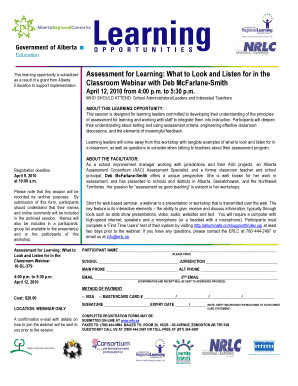 Fillable Online erlc Assessment for Learning What to Look and Listen ...