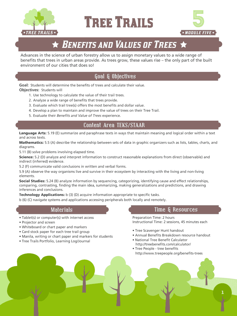 Fillable Online texasforestservice tamu 5 Benefits and Values of Trees ...