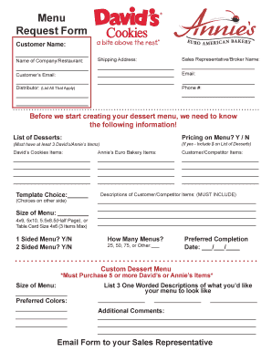 Fillable Online Menu Request Form - Sysco Metro NY Fax Email Print ...