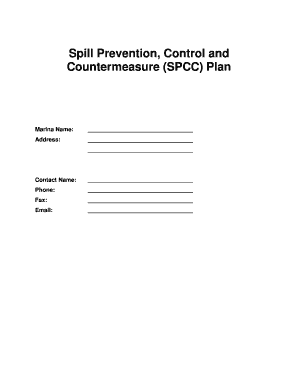 Fillable Online Spill Prevention, Control and Countermeasure (SPCC ...