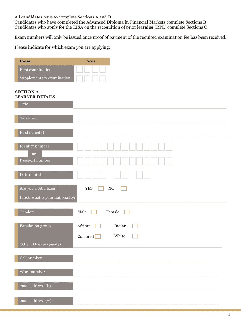Fillable Online sais co EISA registration form - SAIS Fax Email Print - pdfFiller