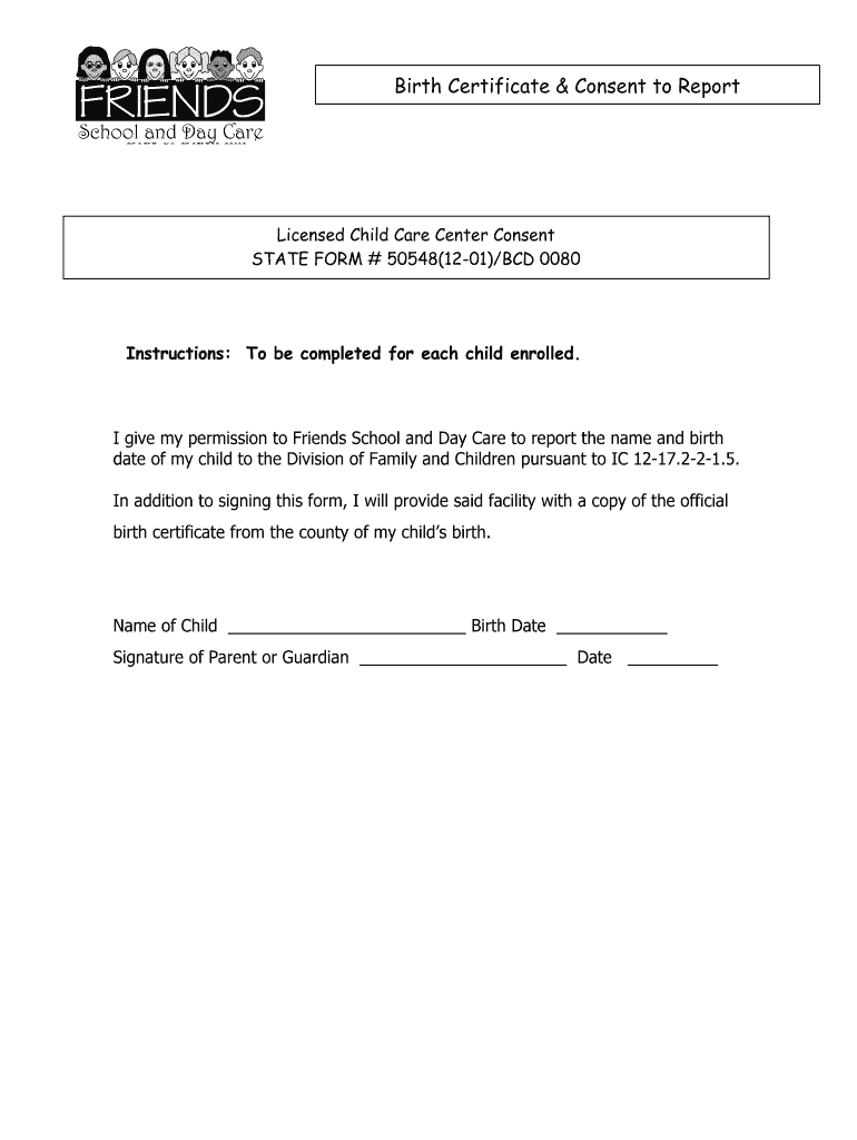 Fillable Online Birth Certificate Consent to Report Fax Email Print ...