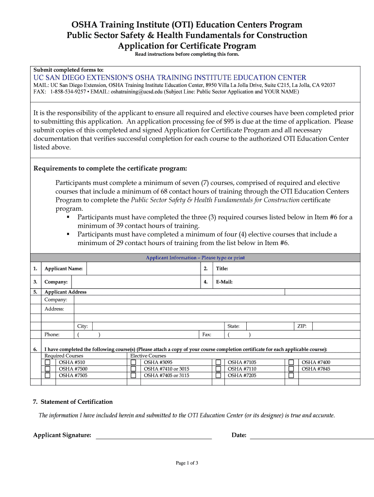 Fillable Online osha ucsd FAX 18585349257 EMAIL oshatrainingucsd Fax ...