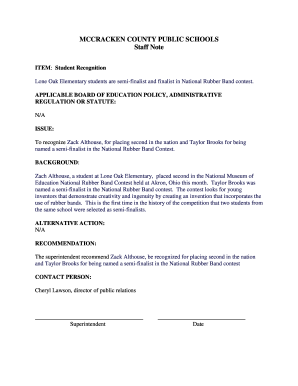 Fillable Online Staff Note Rubber Band nationals Fax Email Print ...
