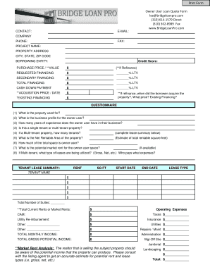 Fillable Online Owner-User Commercial formxlsm Fax Email Print - pdfFiller