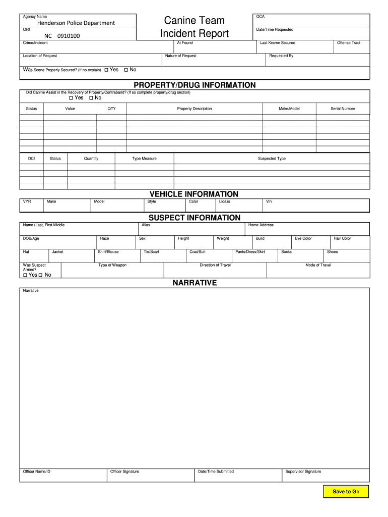 Fillable Online VEHICLE INFORMATION SUSPECT INFORMATION NARRATIVE Fax ...