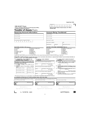 Fillable Online Transfer of Assets I n s t r u c t i o n s National Fax ...