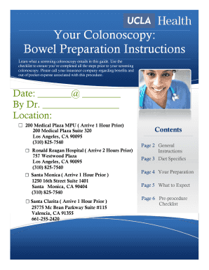 Fillable Online gastro ucla Your Colonoscopy Bowel Preparation ...