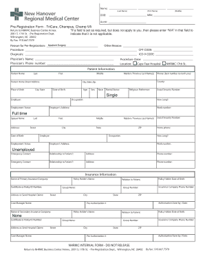 Fillable Online nhrmc Pre-Registration Form - TriCare Champus Champ VA ...