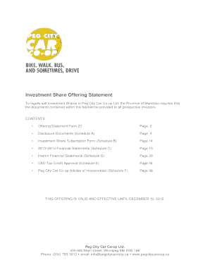 Fillable Online Investment Share Offering Statement Fax Email Print ...