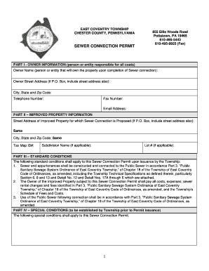 Fillable Online SEWER CONNECTION PERMIT Fax Email Print - pdfFiller