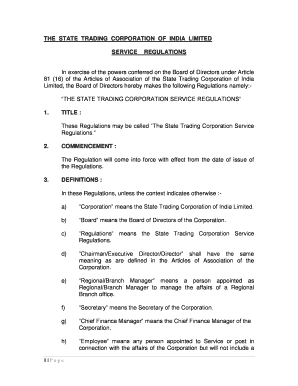 Fillable Online stc gov THE STATE TRADING CORPORATION OF INDIA LIMITED ...