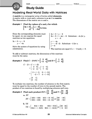 Fillable Online Modeling Real-World Data with Matrices Fax Email Print ...
