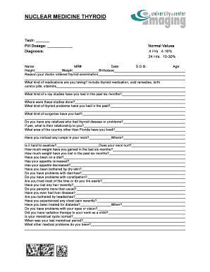 Fillable Online Nuclear Med Thyroid - University Center Imaging Fax ...