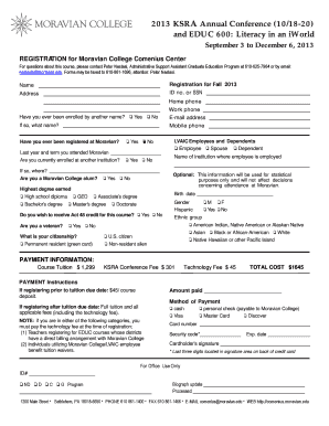 Fillable Online ksrapa 2013 KSRA Annual Conference 1018-20 and EDUC 600 ...