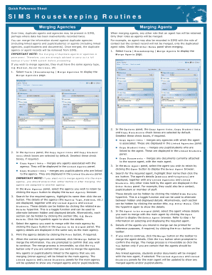 Fillable Online SIMS Housekeeping Routines Fax Email Print - pdfFiller