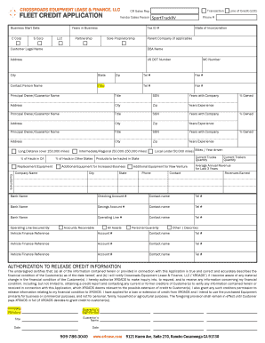 Fillable Online Crossroads Fleet Application Port - sporttruckrvcom Fax ...