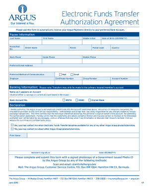 Fillable Online Electronic Funds Transfer Authorization Agreement Please use this form to ...