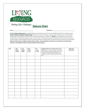 Fillable Online livingresources Seizure Chart - livingresourcesorg Fax ...