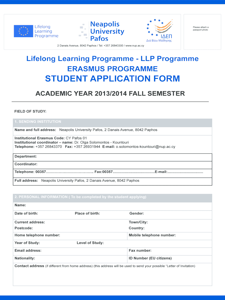 Fillable Online nup ac Lifelong Learning Programme - LLP Programme ...