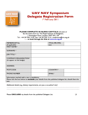 Fillable Online rin org UAV NAV Symposium Registration Form - RIN - rin ...