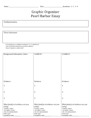 Fillable Online harborside kusd Pearl Harbor Essay Graphic Organizer ...