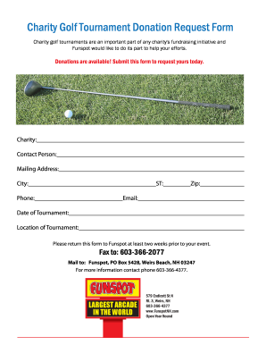Fillable Online Charity Golf Form - Funspot Family Fun Center Fax Email ...