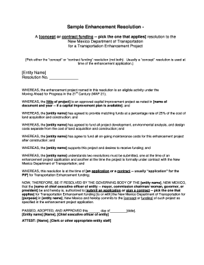 Fillable Online Sample Enhancement Resolution A concept or contract ...