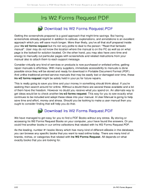 Fillable Online Irs W2 Forms Request - marccouchcom Fax Email Print - pdfFiller