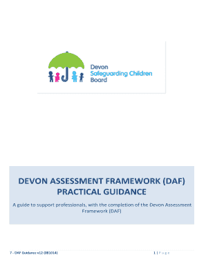 Fillable Online devonsafeguardingchildren DEVON ASSESSMENT FRAMEWORK DAF PRACTICAL GUIDANCE ...