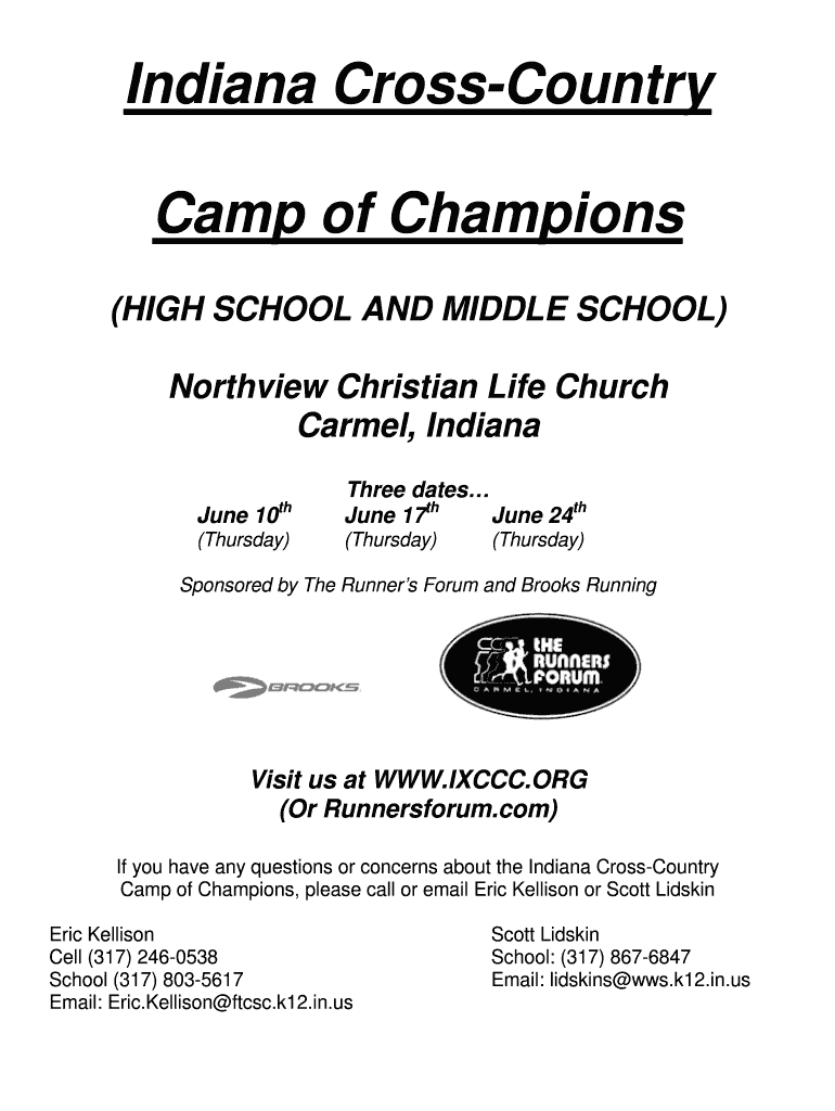 Fillable Online iatccc Indiana Cross-Country Camp of Champions - iatccc ...