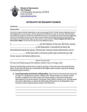 Fillable Online scd AFFIDAVIT OF DILIGENT SEARCH - scdorg Fax Email ...