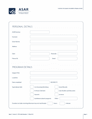 Fillable Online asar com Form 2-2 Request for CPD credit Allocation ...