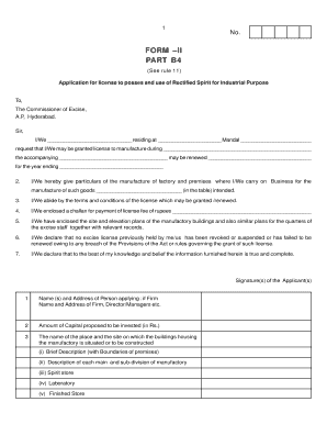 Fillable Online FORM II PART B4 - Telangana Fax Email Print - pdfFiller