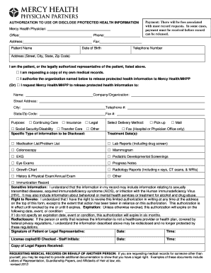 Fillable Online Mercy Health Physician Fax Email Print - pdfFiller