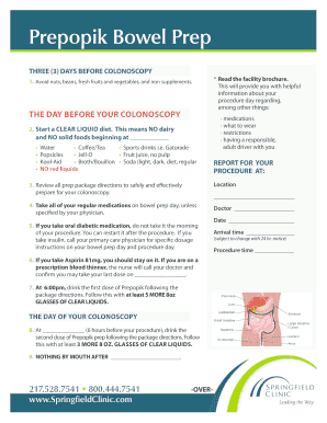Fillable Online Prepopik Bowel Prep Fax Email Print - pdfFiller