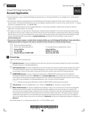 Fillable Online Schwab 529 College Savings Plan Account Application Fax ...