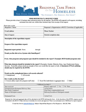 Fillable Online rtfhsd HMIS REPORTDATA REQUEST FORM - rtfhsdorg Fax ...