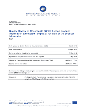 Fillable Online Draft QRD human product information template - Paint ...