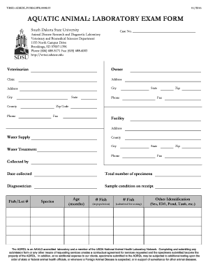 Fillable Online sdstate VBSDADRDLFORMSPR000803 AQUATIC ANIMAL ...
