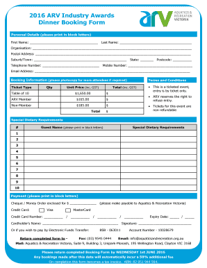 Fillable Online 2016 Dinner Registration Form Template2 pdf Fax Email ...