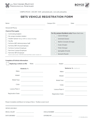 Fillable Online sbts CAMPUS POLICE (502) 897 4444 policesbts Fax Email ...