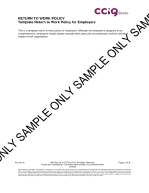 Fillable Online Template Return to Work Policy for Employers Fax Email ...