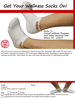 Fillable Online recreation athletics cornell Get Your Wellness Socks On ...