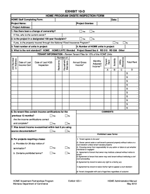 Fillable Online comdev mt HOME PROGRAM ONSITE INSPECTION FORM - comdev mt Fax Email Print ...