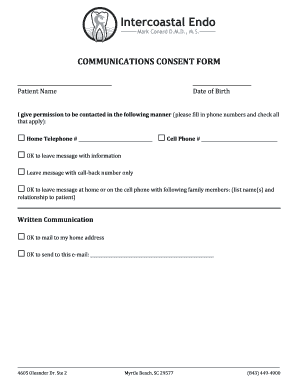 Fillable Online COMMUNICATIONS-CONSENT-FORMpdf Fax Email Print - pdfFiller