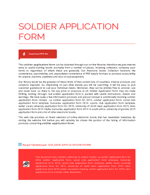 Fillable Online SOLDIER APPLICATION FORM - Manual Repo Fax Email Print ...