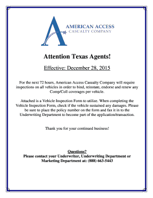 Fillable Online 122715 Texas Vehicle Inspection Form Fax Email Print ...